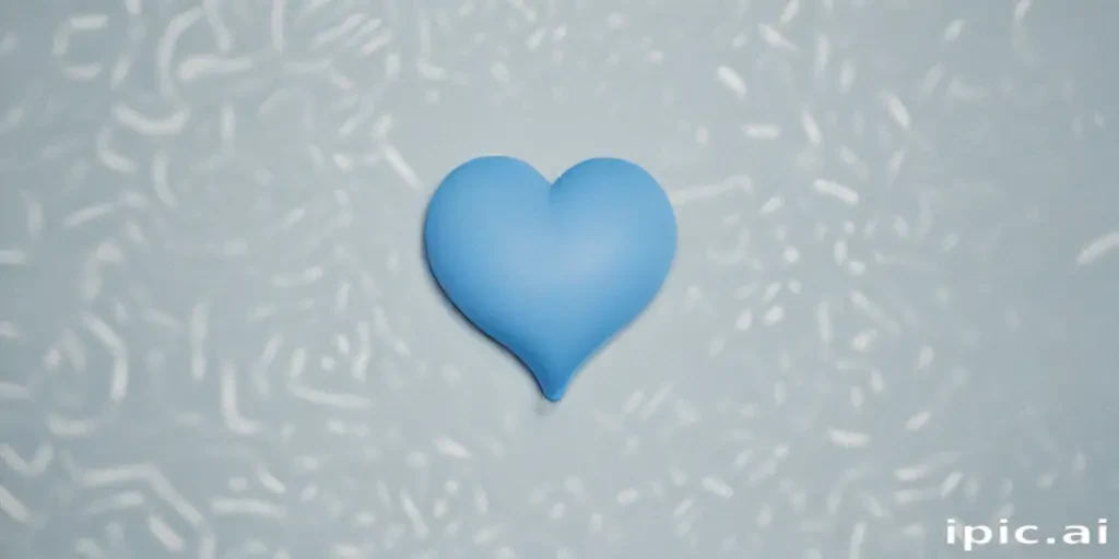 A Soft Blue Heart Shape Against a Textured Light Background.