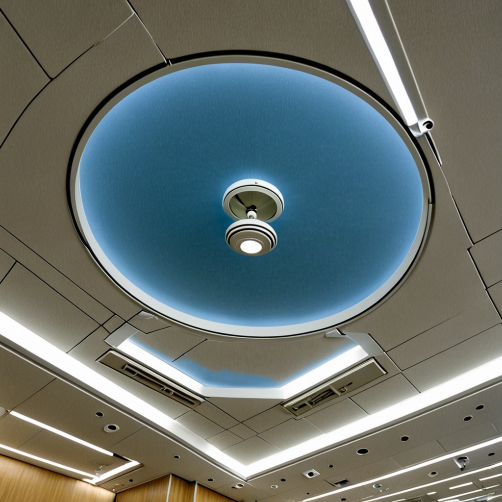 ceiling of the modern hospital's operating room when laying
