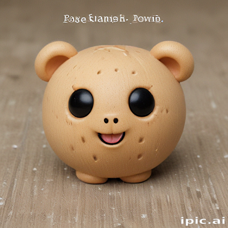 Cute Round Bear Figurine with Big Eyes and Happy Expression.