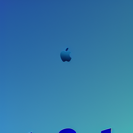 Apple Logo Floating Above a Gradient Background in Vibrant Blue Tones