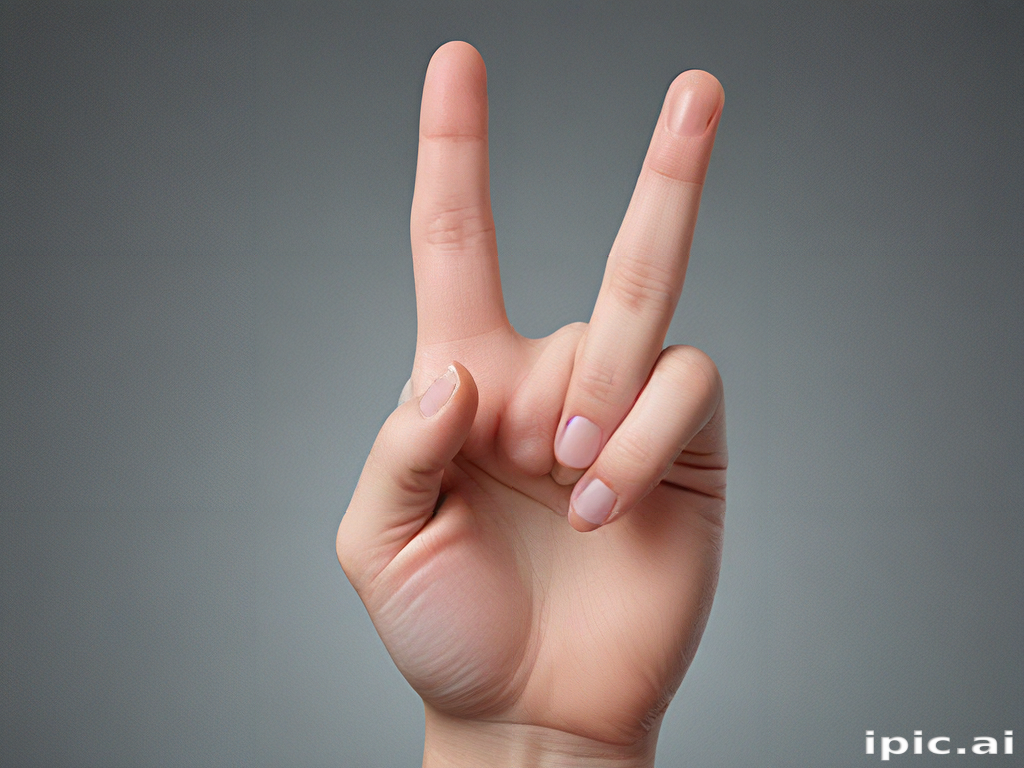 Symbolic Gesture of Peace and Unity with a Raised Hand Sign