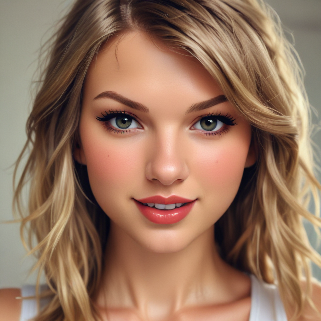 Taylor Swift tay tay selfie face and realistic smiling