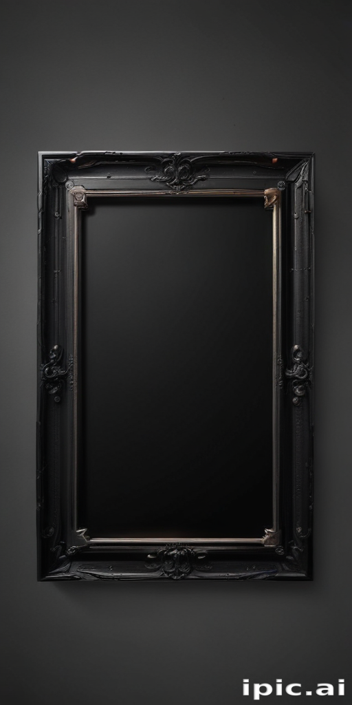 Elegant Black Frame Reflecting a Mysterious Absence of Light and Color