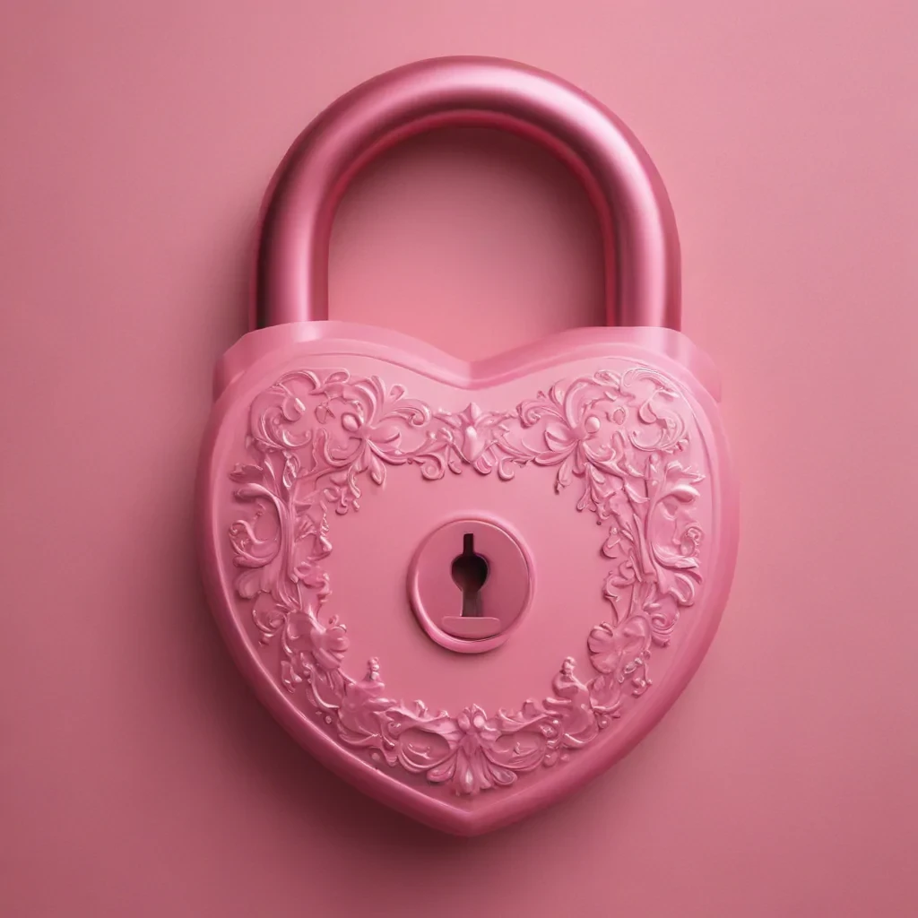 Elegant Heart-Shaped Pink Lock Against a Soft Pink Background Design