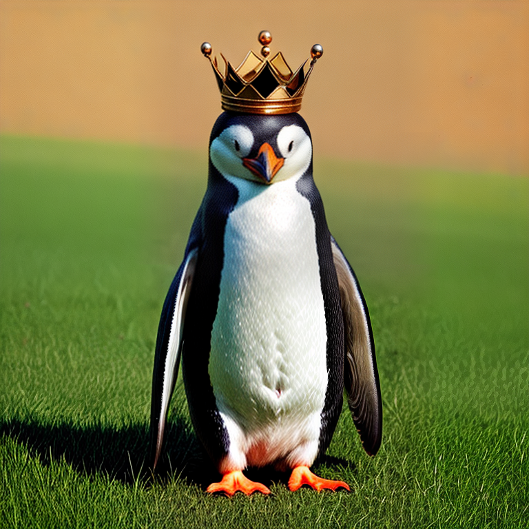 Penguin with crown