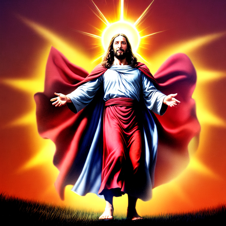 Jesus exploding with light