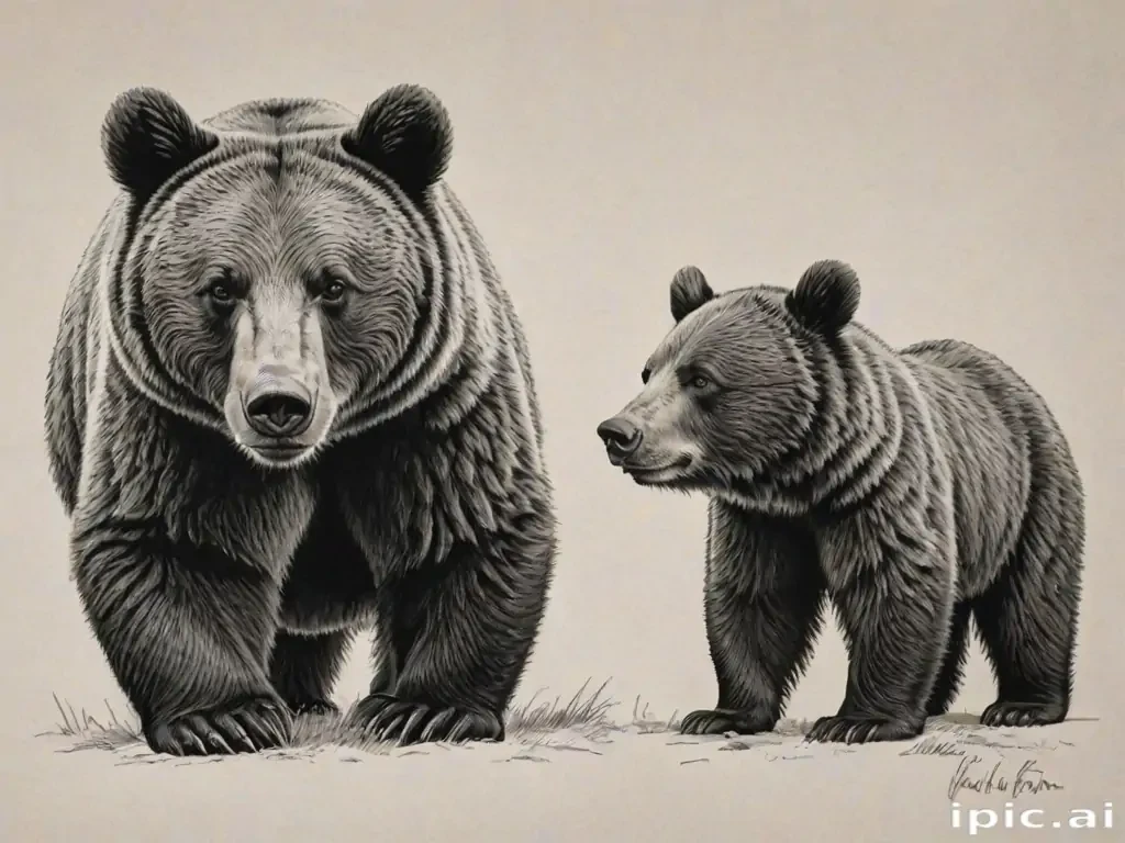 Majestic Bears: A Mother and Her Cub in Natural Harmony