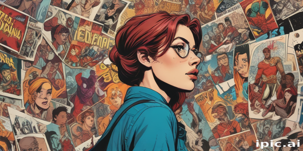 Passionate Comic Book Enthusiast Surrounded by Colorful Superhero ...