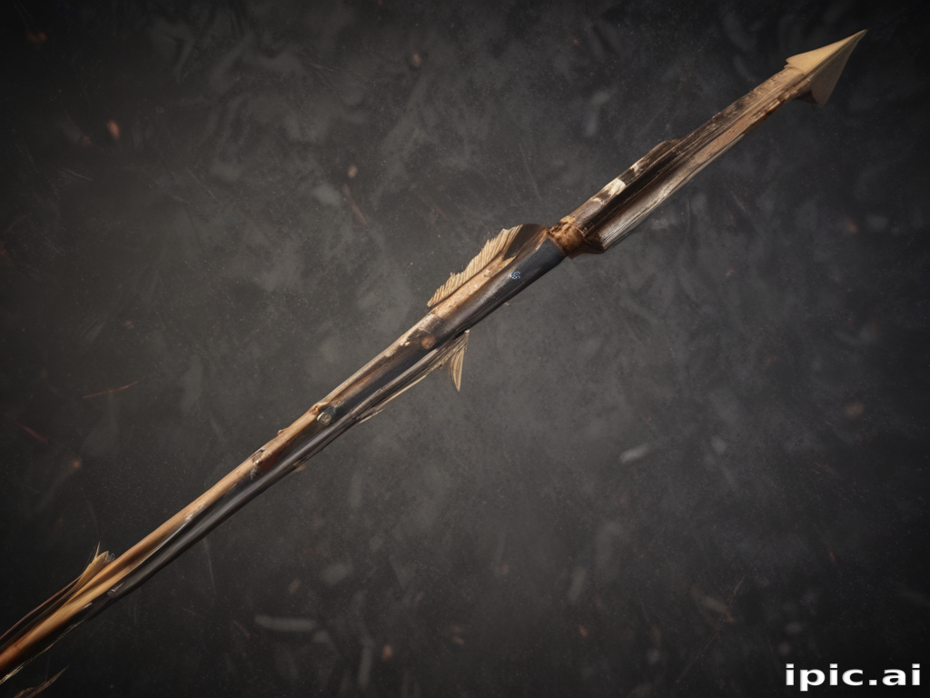 Ancient Spear Crafted from Natural Materials with Intricate Detailing ...