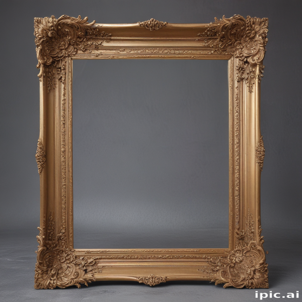 An Ornate Golden Frame Ready to Showcase an Artistic Masterpiece.