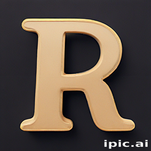 Stylized Letter R in Elegant Design Against a Dark Background