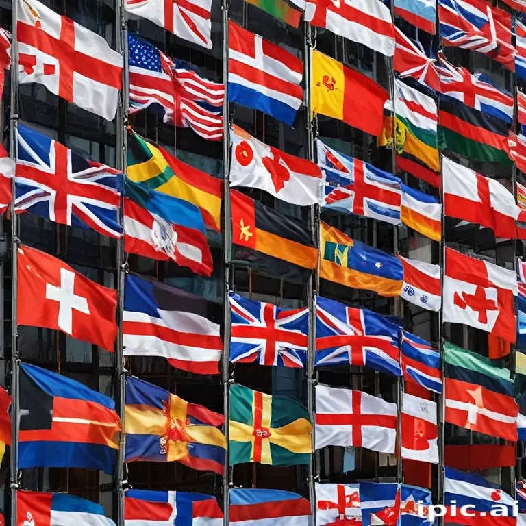 A Vibrant Display of International Flags Representing Various Countries ...