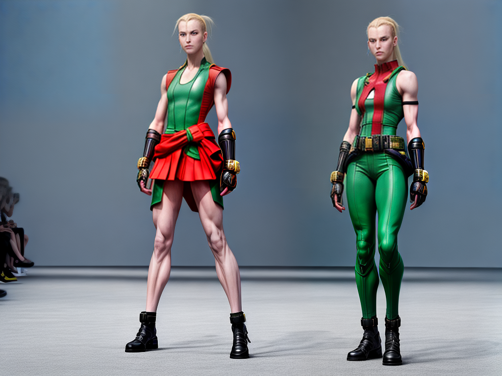 Cammy from Street Fighter posing as a model at balenciaga fashion show ...