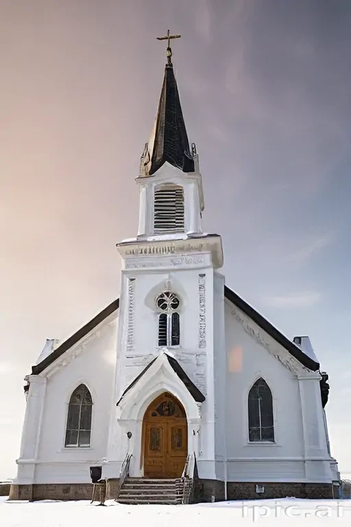Beautiful Winter Scene Featuring a Historic Church with Snow-Covered ...