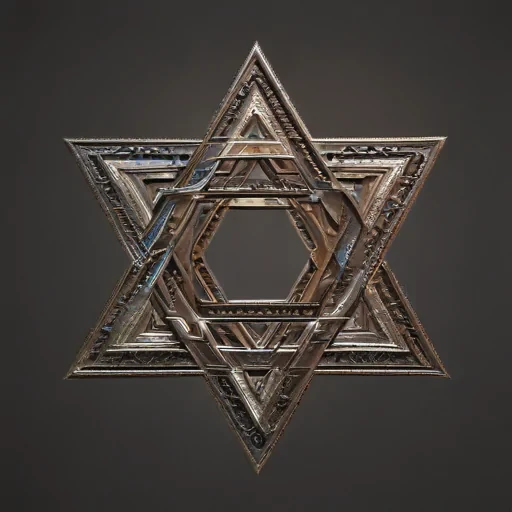 Intricate Three-Dimensional Star of David Design with Geometric ...