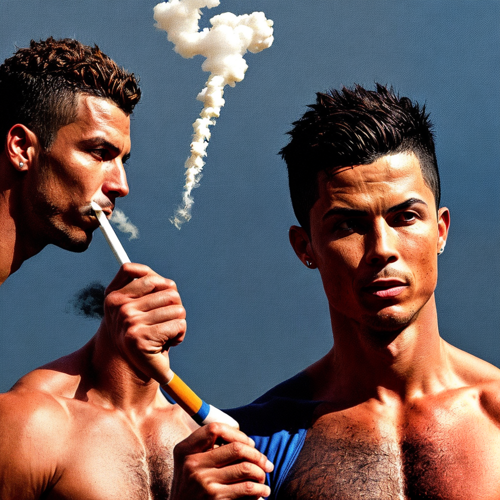 ronaldo smoking cigarette