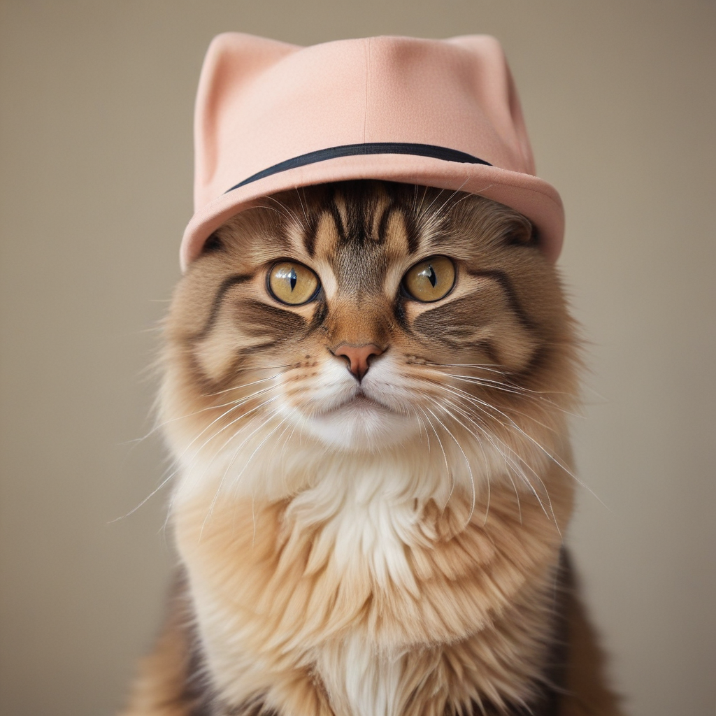 a beautiful cat with a hat on his head