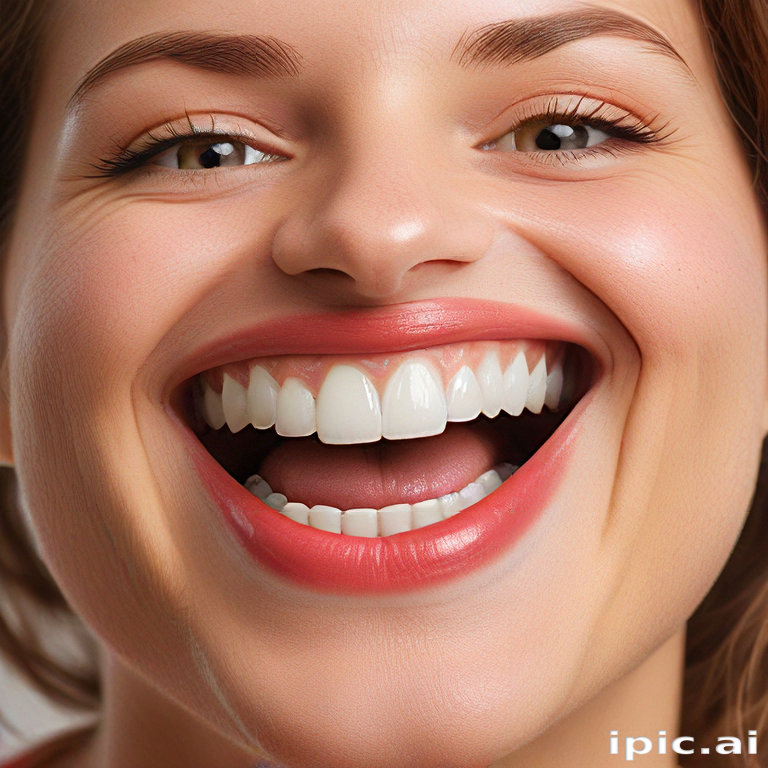 Joyful Woman Beaming with a Bright Smile and Gleaming White Teeth
