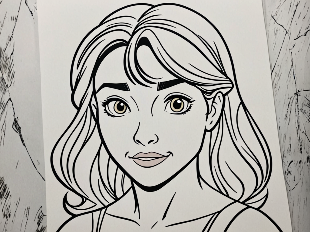 Jane Porter from cartoon Tarzan line art