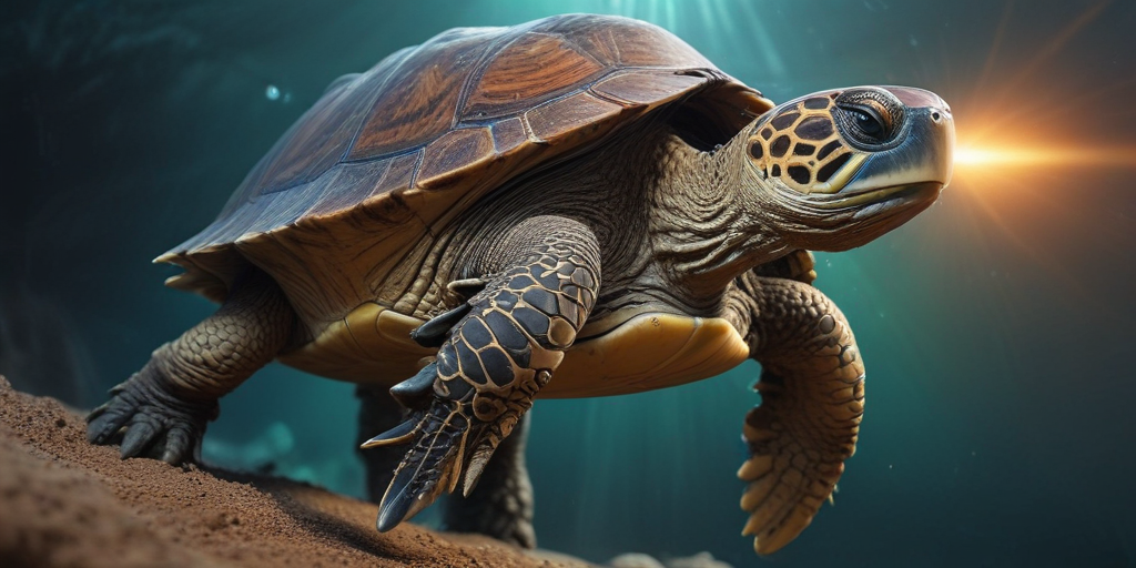 A Majestic Sea Turtle Gliding Gracefully Through the Vibrant Underwater ...