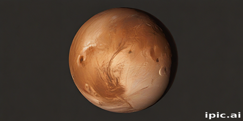 A Stunning View of Mars Showcasing Its Unique Surface Features and Colors.