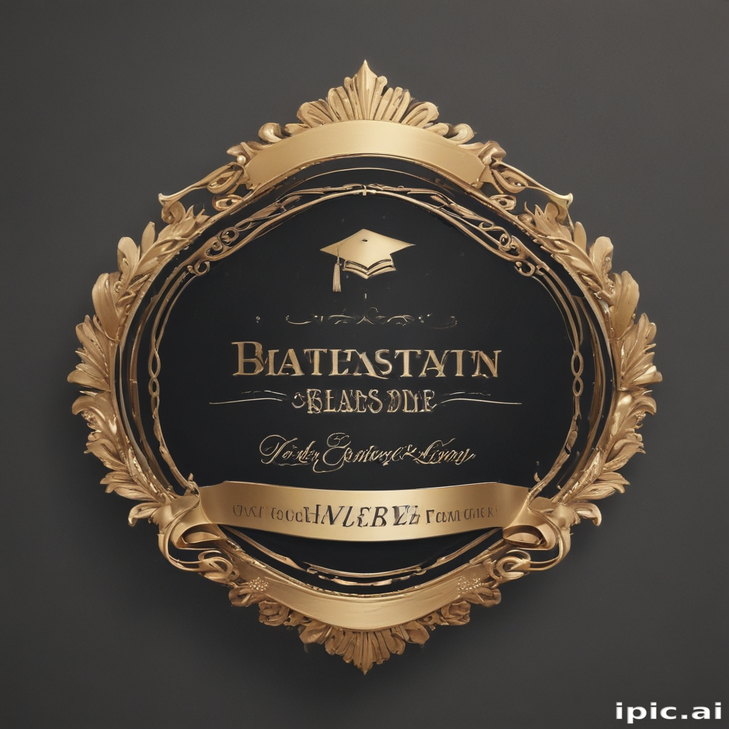 Elegant Golden Frame with Graduation Theme for a Special Celebration