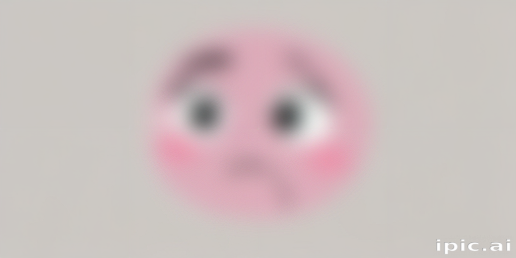 A Soft Pink Emoji Face Expressing Concern and Slight Embarrassment with ...