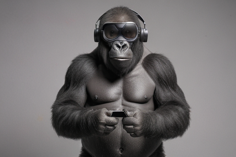 Big gorilla with an vr headset on