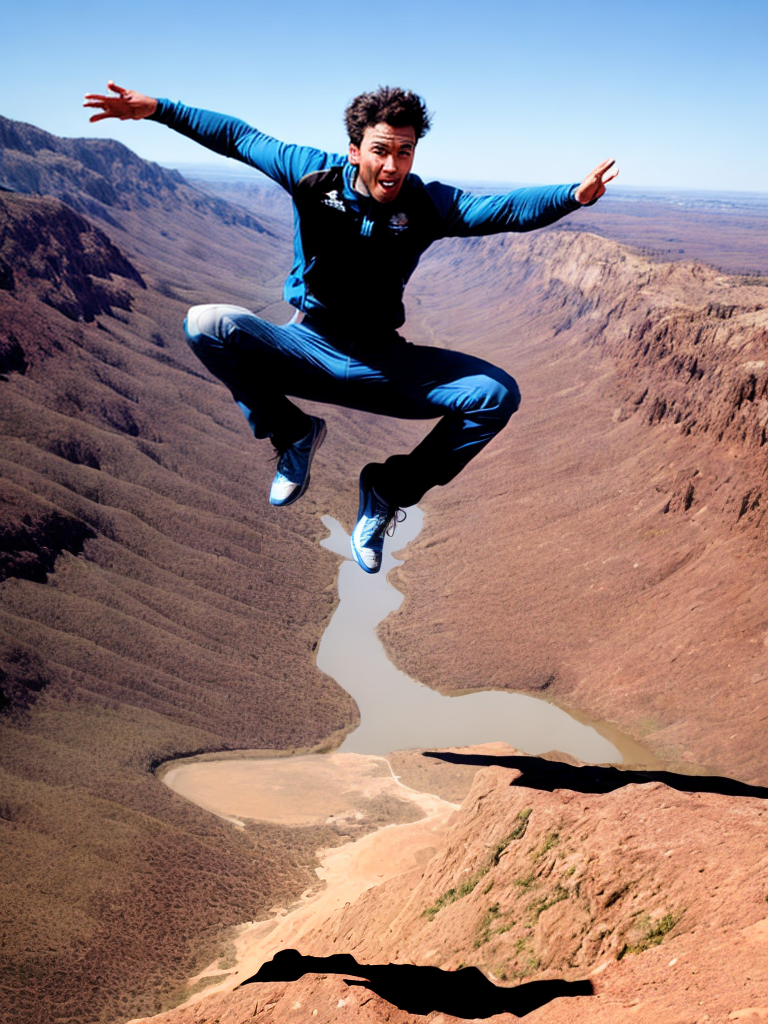 A man jumping