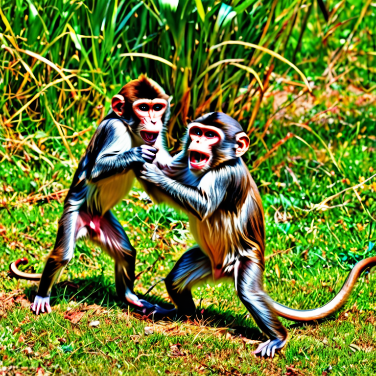 monkey fighting evil monkey