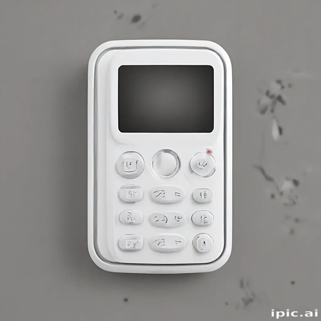 A Classic White Mobile Phone Design with Minimalist Features and Buttons.