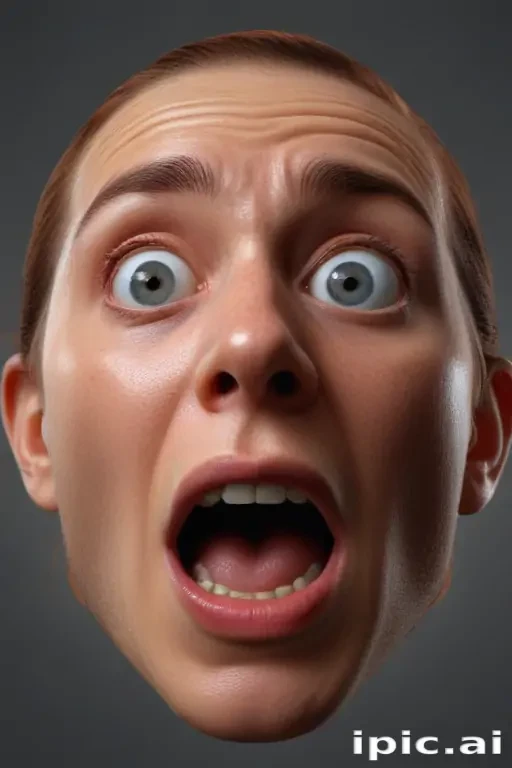 An Expressive Face of Shock and Surprise with Wide Open Eyes