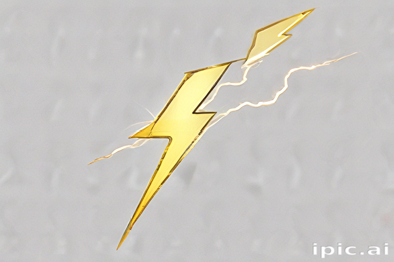 Bright Yellow Lightning Bolt with Dynamic Spark on a Subtle Background