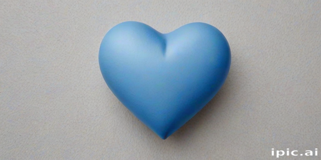 Soft Blue Heart Sculpture Representing Love and Tranquility on a ...
