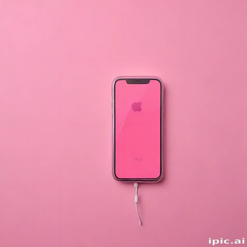Modern Smartphone Charging on a Vibrant Pink Background with Elegance