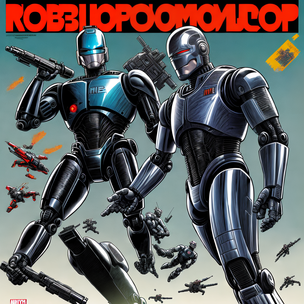 robocop comic art poster