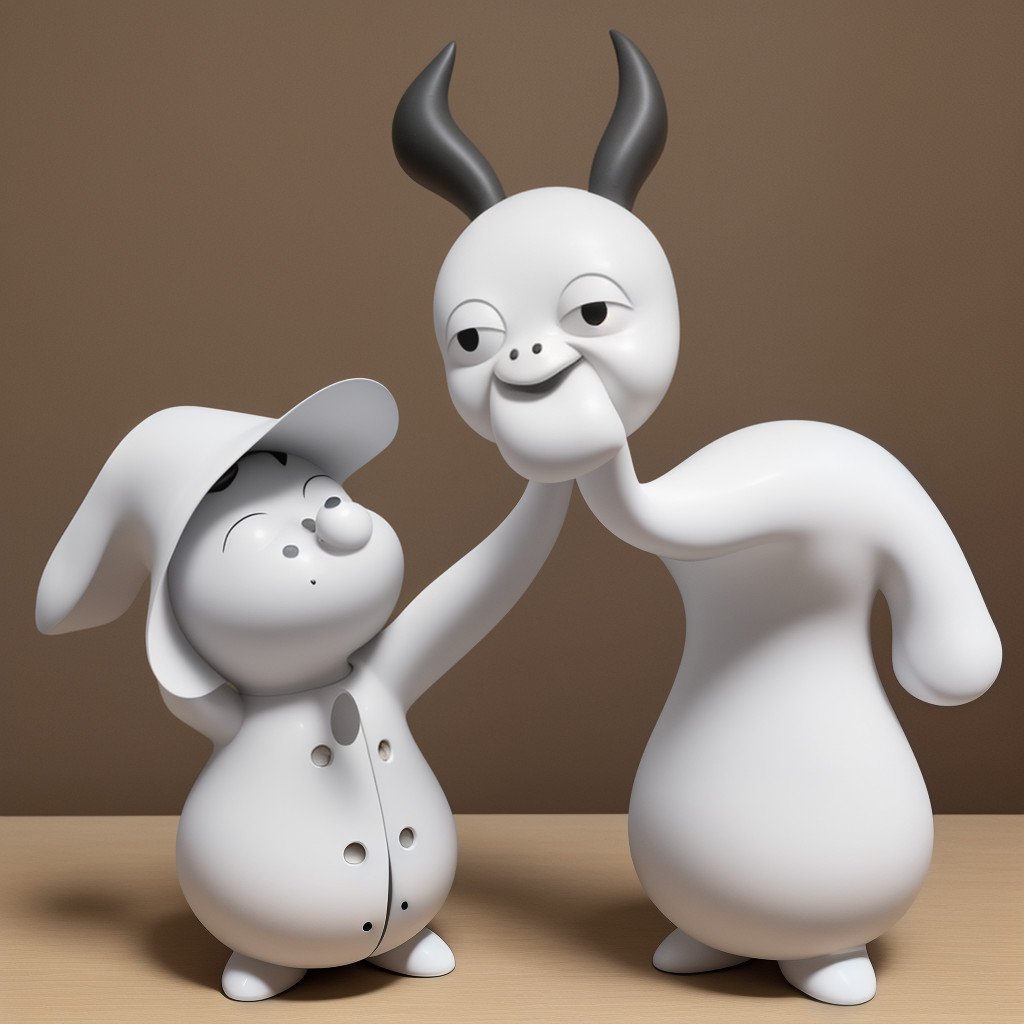 Playful Interaction Between Two Adorable Cartoon Characters in a ...