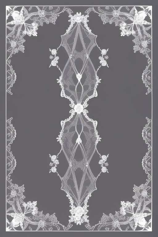 Elegant Floral Lace Design with Intricate Patterns and Soft Gray Background