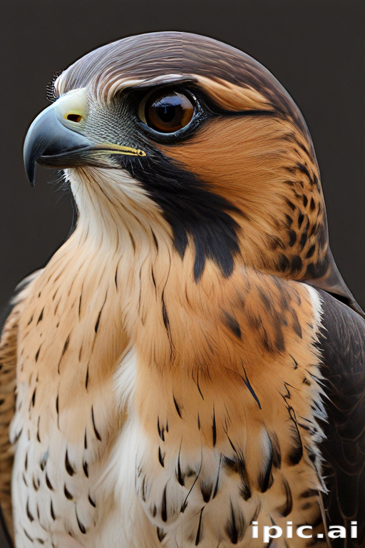 Majestic Portrait of a Beautiful Falcon with Captivating Eyes and Feathers