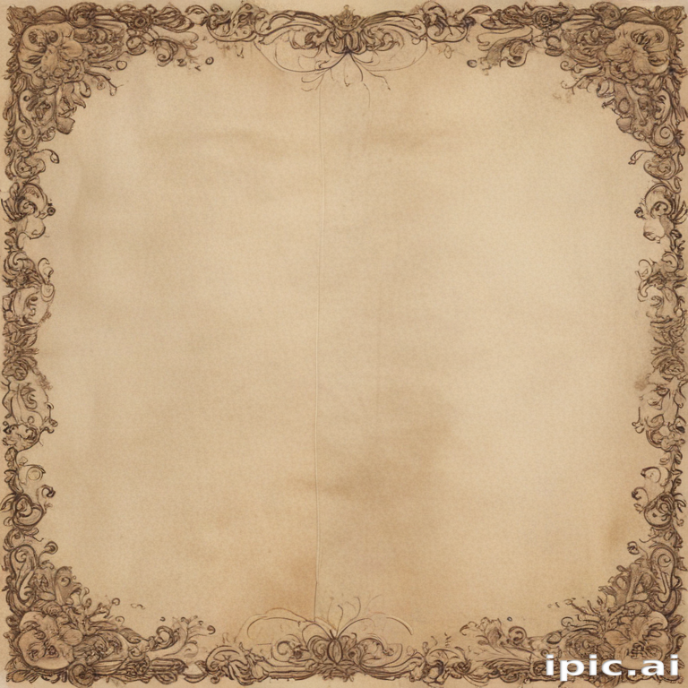 Ornate Vintage Border Design on Aged Paper for Creative Projects