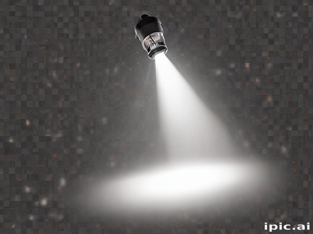 Bright Spotlight Illuminating a Dark Space with a Focused Beam of Light