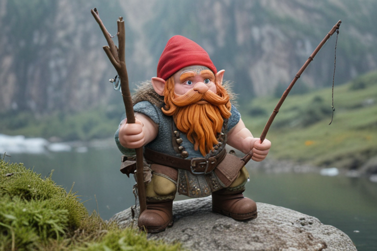 fishing dwarf INSIDE the mountain
