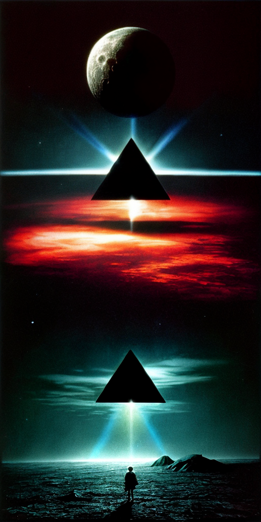 a table with images from the album The Dark Side Of The Moon by pink floyd