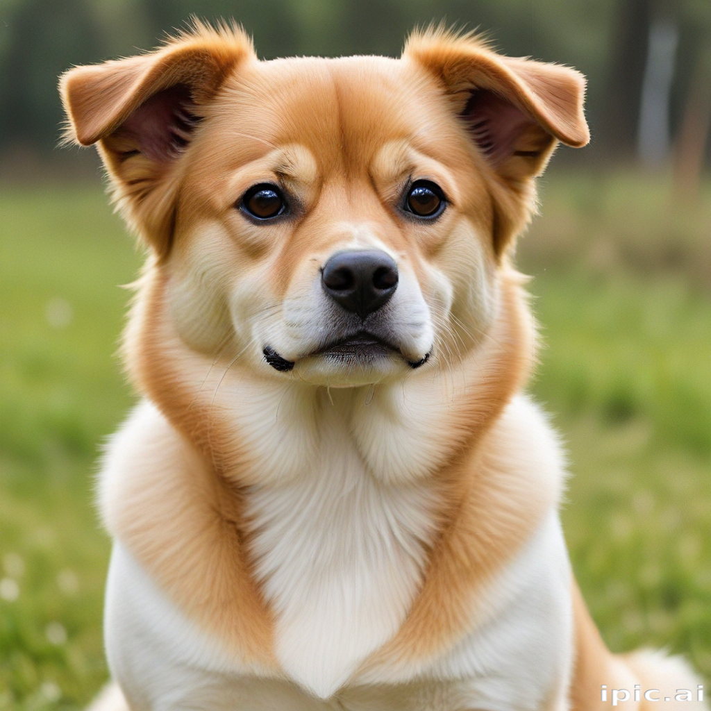 A Cute Dog with Fluffy Fur Posing in a Green Park.