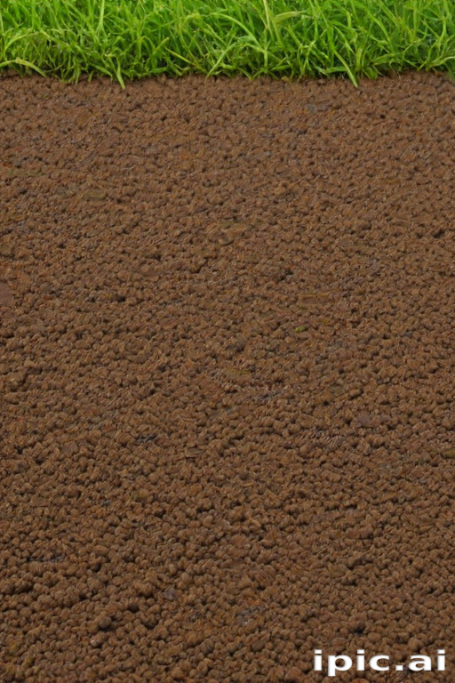 Close-Up View of Rich Brown Soil with Lush Green Grass Above