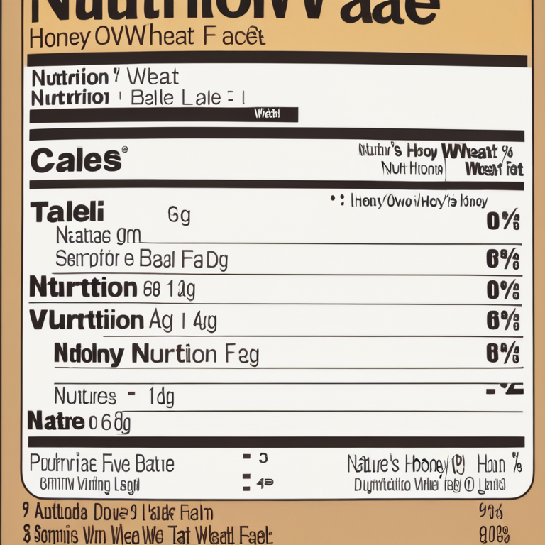 Nutritional Information Label for Honey Wheat Flour Product Overview ...