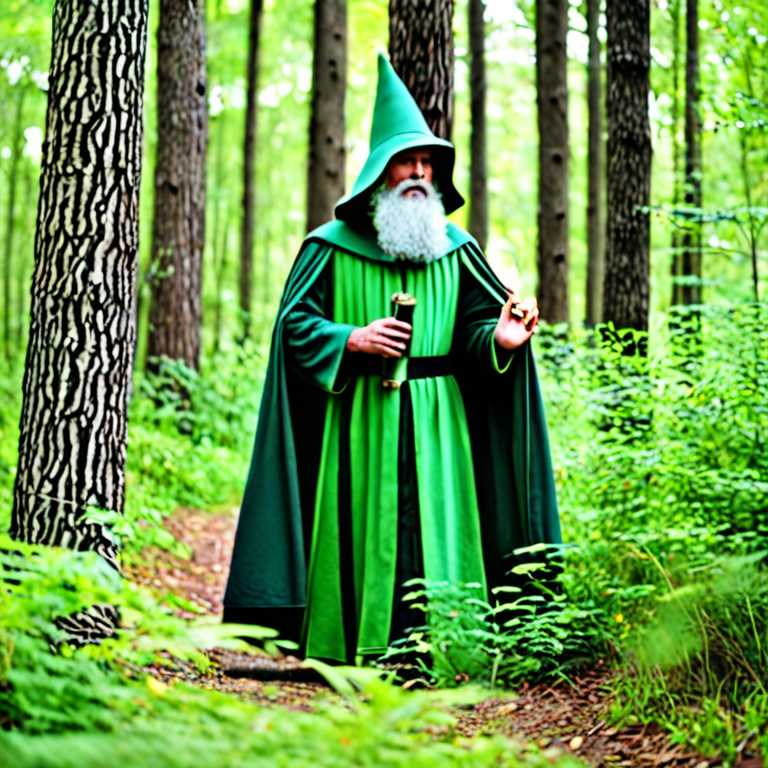 Green Wizard in forest