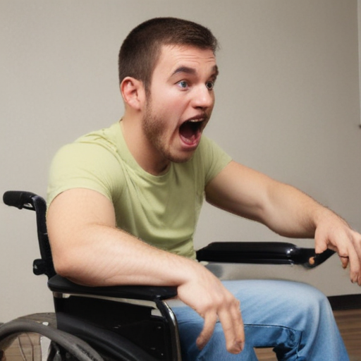 Man wheelchair drool