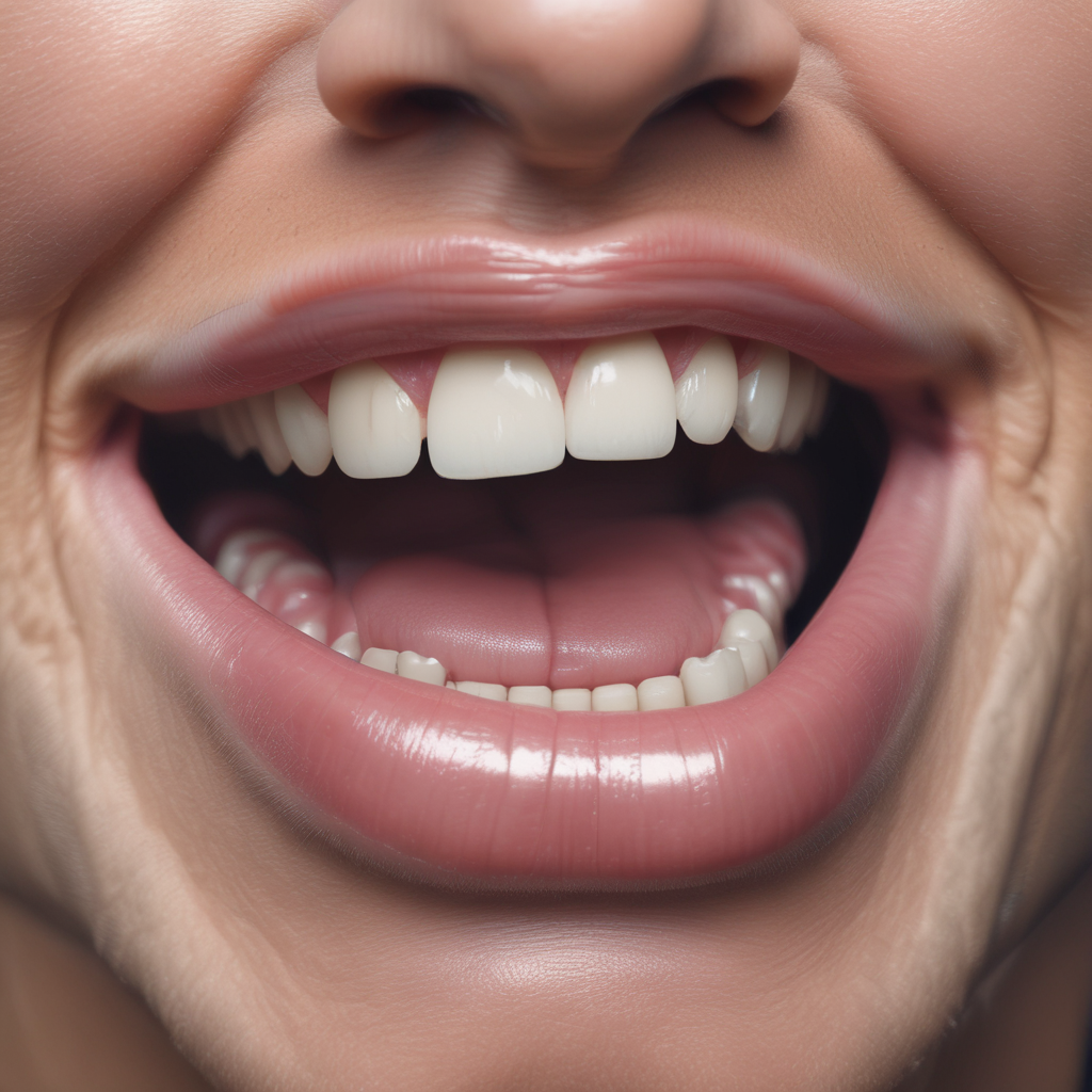 a women opening her mouth close up of teeth