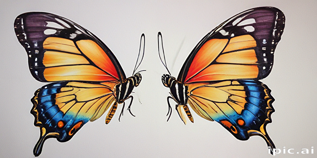 Beautifully Detailed Artistic Representation of Symmetrical Butterflies ...